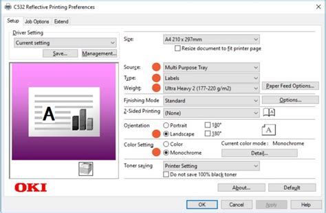 C532 Printing Preferences Tennants Uk