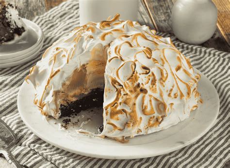 Baked Alaska Meringue Covered Ice Cream Dessert Delishglobe