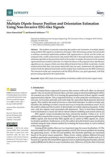 pdf multiple dipole source position and orientation estimation using