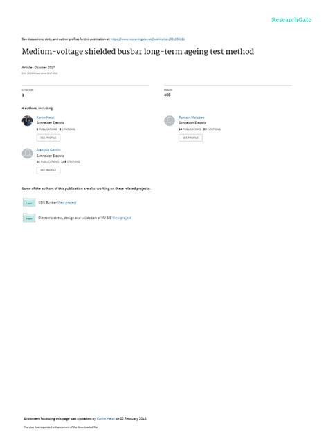 Cired Mv Shielded Busbar Long Term Ageing Test Pdf Reliability Engineering Electrical