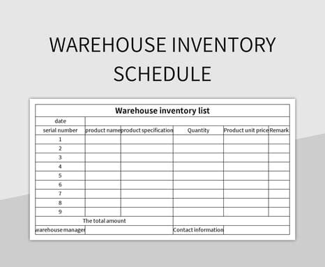 Free Inventory Schedule Templates For Google Sheets And Microsoft Excel Slidesdocs