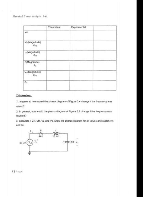 Solved Electrical Circuit Analysis Lab Theoretical