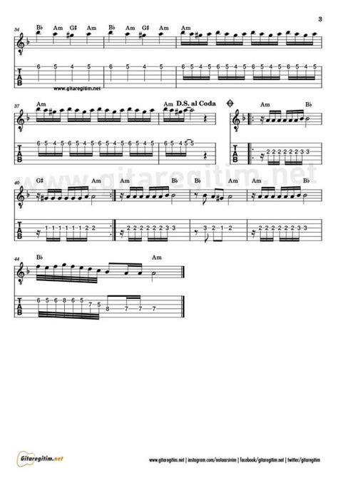 Zülfü Livaneli Kan Çiçekleri Gitar Nota Tab