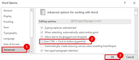 cara menonaktifkan ctrl klik untuk membuka hyperlink di microsoft