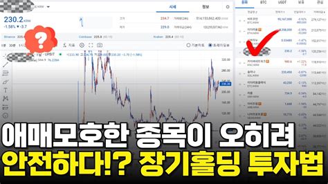 애매한 종목을 투자해서 5000 수익내는 방법 들어봤니 장기홀딩 코인 주식 투자법 Youtube