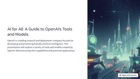Ai For All A Guide To Openais Tools And Modelspdf