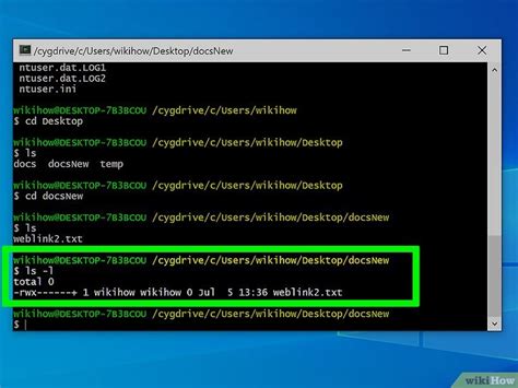 Cygwin Command Cheat Sheet