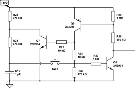 Transistors Push Button Latch Circuit Switch Issue Electrical Engineering Stack Exchange