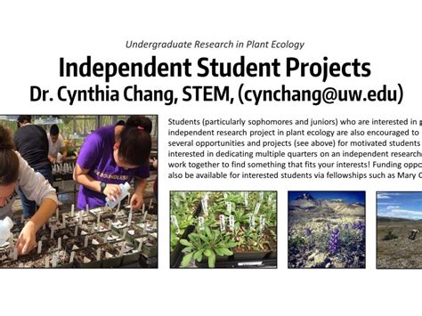 Plant Ecology Independent Projects Connected Huskies