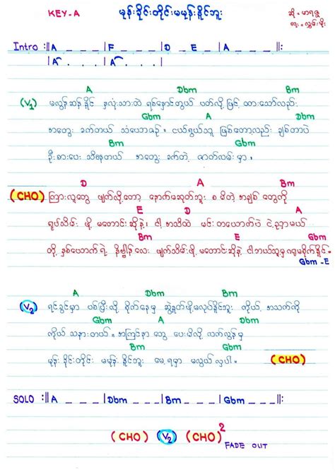 သီချင်းစာအုပ်များ In 2023 Lyrics And Chords