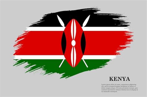 브러시 스트로크 플래그 벡터 일러스트 레이 션 프리미엄 벡터