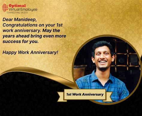 Optimal Virtual Employee On Linkedin Workanniversary Celebration
