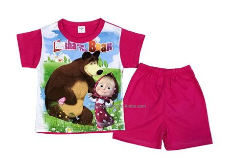 Пижама с къс ръкав с Маша и Мечока98 116см Пижами за момичета