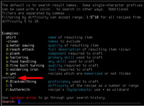 Crafting GUI Filter Issues Issue CleverRaven Cataclysm DDA GitHub