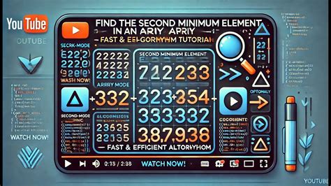 Second Minimum Element In An Array Efficient Algorithm Tutorial And Interview Prep Youtube