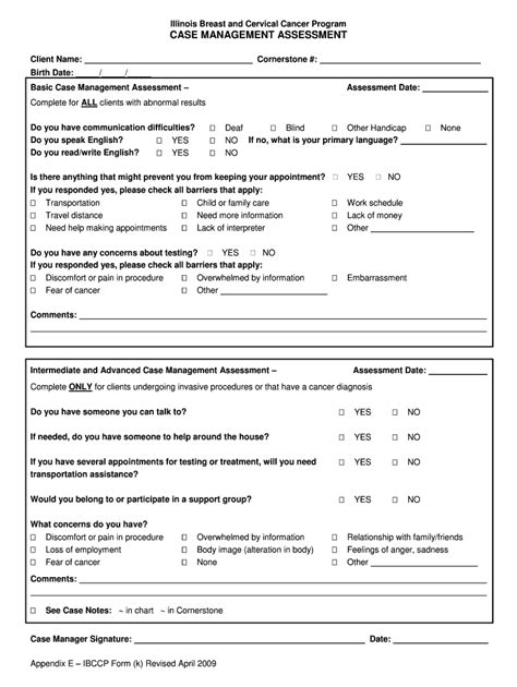 Fillable Online Case Management Assessmentpdf Fax Email Print Pdffiller