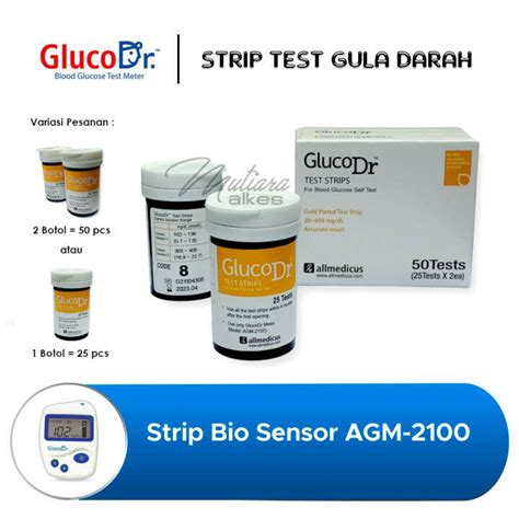 Gluco Dr Strip Gluco Dr Biosensor Agm 2100 Strip Glucodr Bio Sensor Code 8 Isi 50 Strip Atau 25