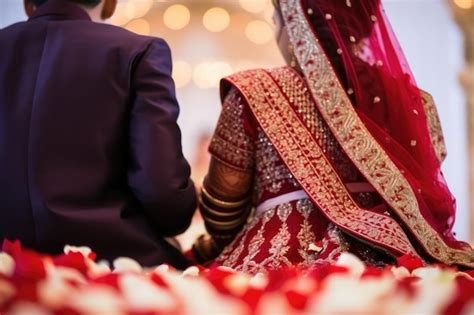 Premium Photo Indian Bride And Groom In Wedding Ceremony
