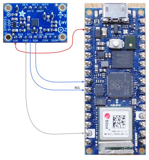 CircuitPython 10行プログラミング Step6 3 Nano RP2040 ConnectにI2CでIMUセンサ
