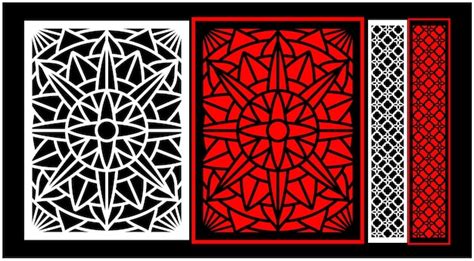 Premium Vector Decorative Wall Panels Set Jali Design Cnc Pattern