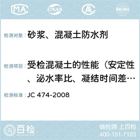砂浆混凝土防水剂检测 百检网