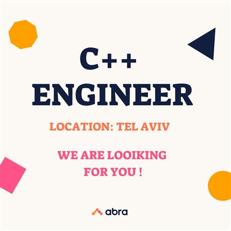 Kim Cohen Im Hiring On Linkedin Abra Randd Solutions Is Seeking A C Engineer To Join Our