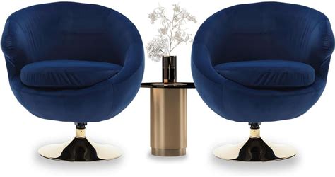 Modern Swivel Barrel Chair Velvet Accent Chair Set Of 2 360 Swivel