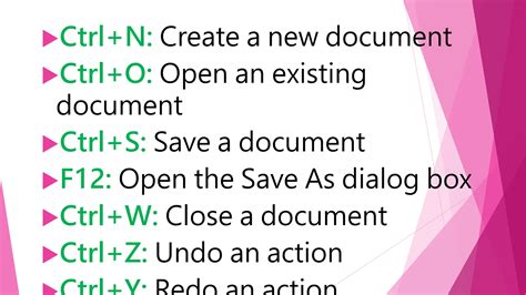 general program shortcuts pptx