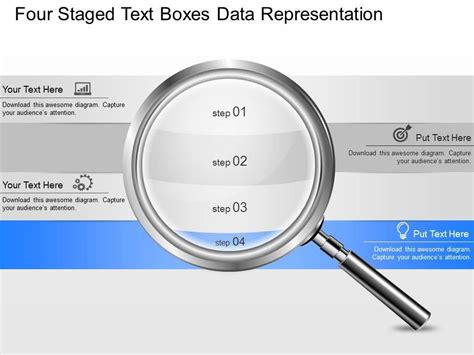 Ei Four Staged Text Boxes Data Representation Powerpoint Template