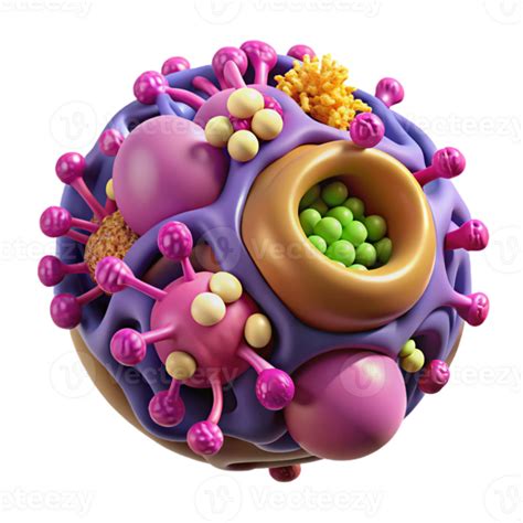 Microscopic Cellular Structure 3d Model Of Viral Infection 55060110 Png