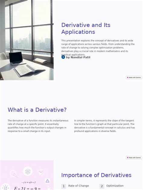 derivative and its applications 1 pdf derivative function