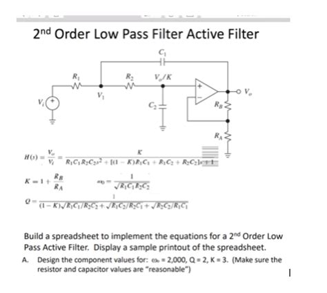 Solved Please Help Build This Circuit Based On The 2nd Order