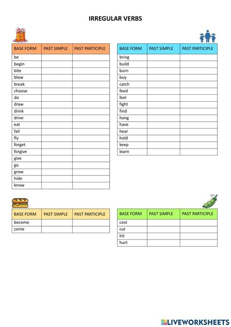 Irregular Verbs Online Exercise For 2 Live Worksheets
