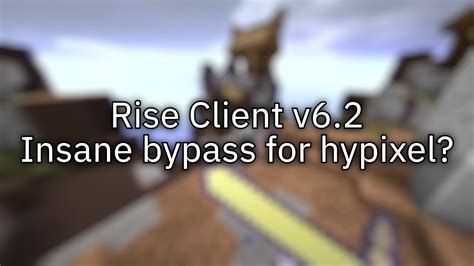 Rise Client Update Insane Hypixel Bypass Youtube