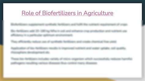 SOLUTION Introduction To Biofertilizer Studypool