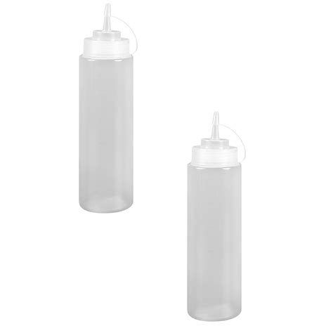 2 Pcs Condiment Bottles For Liquids 24oz Bottle Plastic Condiment