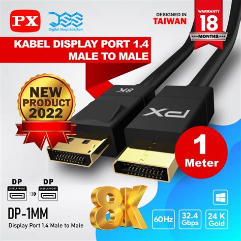 Jual Kabel Display Port 1 4 PX 1m 32 4Gbps 8K UHD Smart Lock DisplayPort Cable 1 Meter