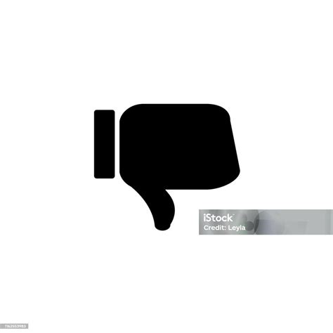 손 엄지 손가락 아래로 싫어 아이콘 플랫 흰색 배경에 검은 색 그림 벡터 일러스트 기호 및 보너스 버튼 공동체에 대한 스톡 벡터 아트 및 기타 이미지 Istock