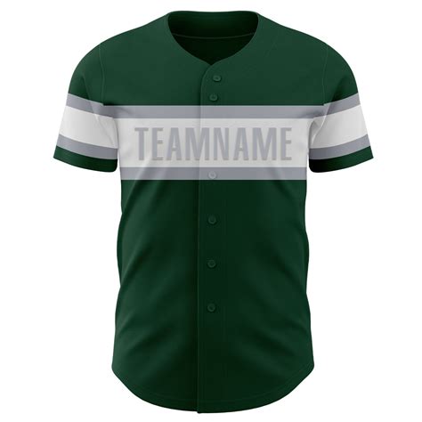 Custom Green White Gray Authentic Baseball Jersey Free Shipping Fiitg
