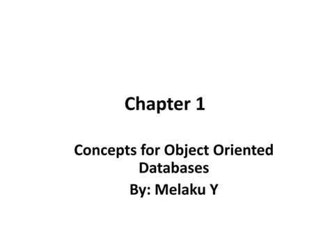 concepts for object oriented databases ppt