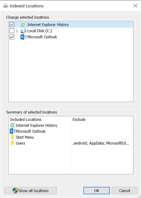 Configuration And Settings Windows Search Platform
