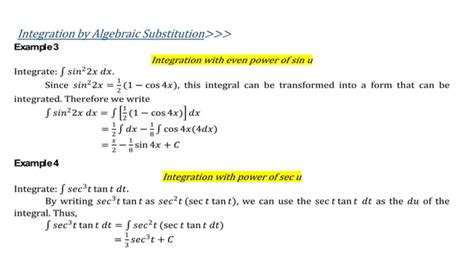 Integration Of Trigonometric Functions Pptx Physics Science