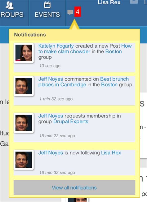 commons message notification center