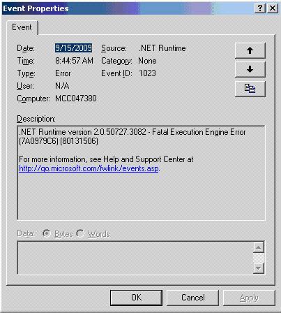 What Would Cause Any Net Application To Crash Immediately Except A Project I Create And