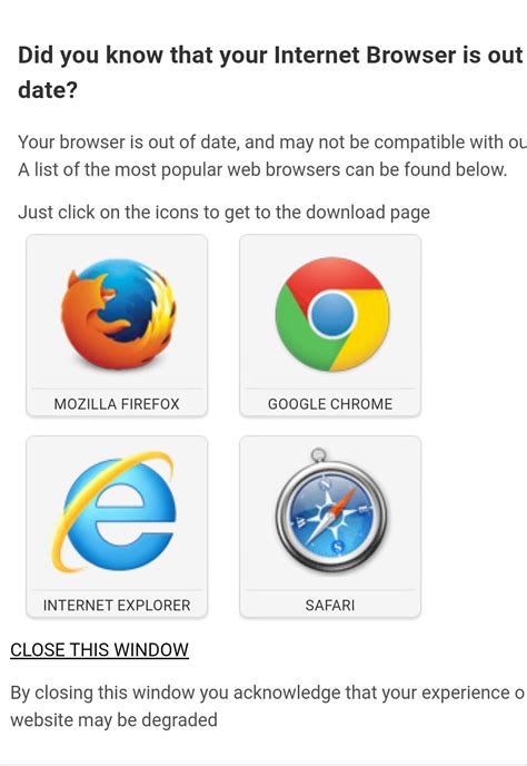 android webview browser out of date warning stack overflow