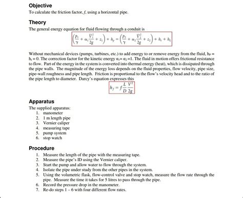 Solved Objective To Calculate The Friction Factor F Using Chegg Com