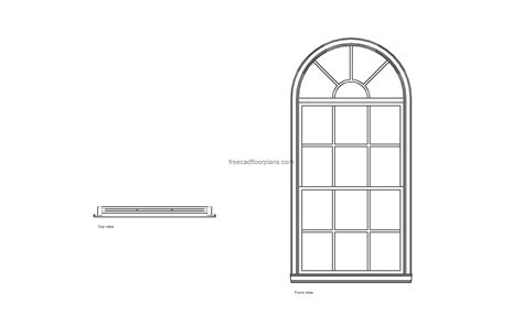 Arch Top Window Free CAD Drawings