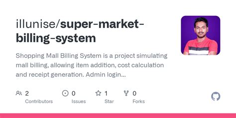 GitHub Illunise Super Market Billing System Shopping Mall Billing