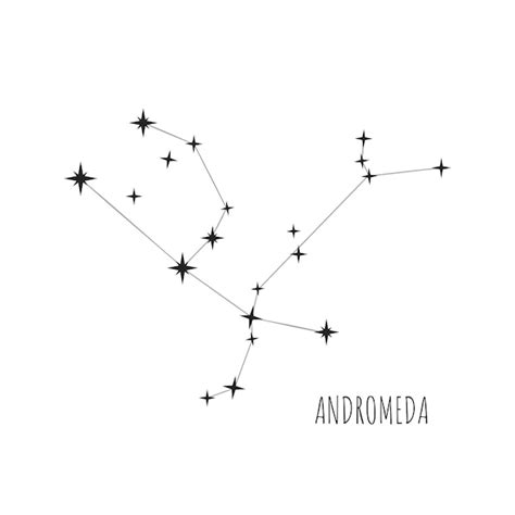 Premium Vector Simple Constellation Scheme Andromeda Doodle Drawn Set Of Linear Icons Of All