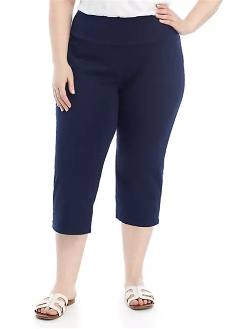 Kim Rogers® Plus Size Denim Tummy Control Capris Belk